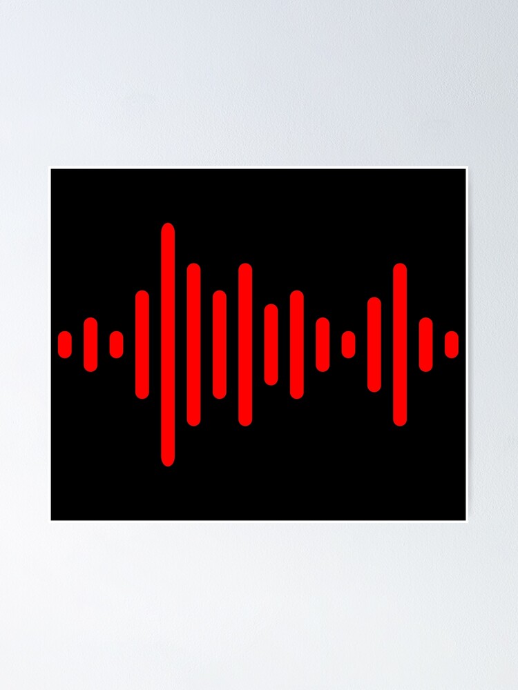 "Red Sound Waves" Poster for Sale by rsty11 | Redbubble