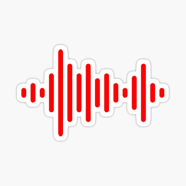 "Red Sound Waves" Sticker for Sale by rsty11 | Redbubble
