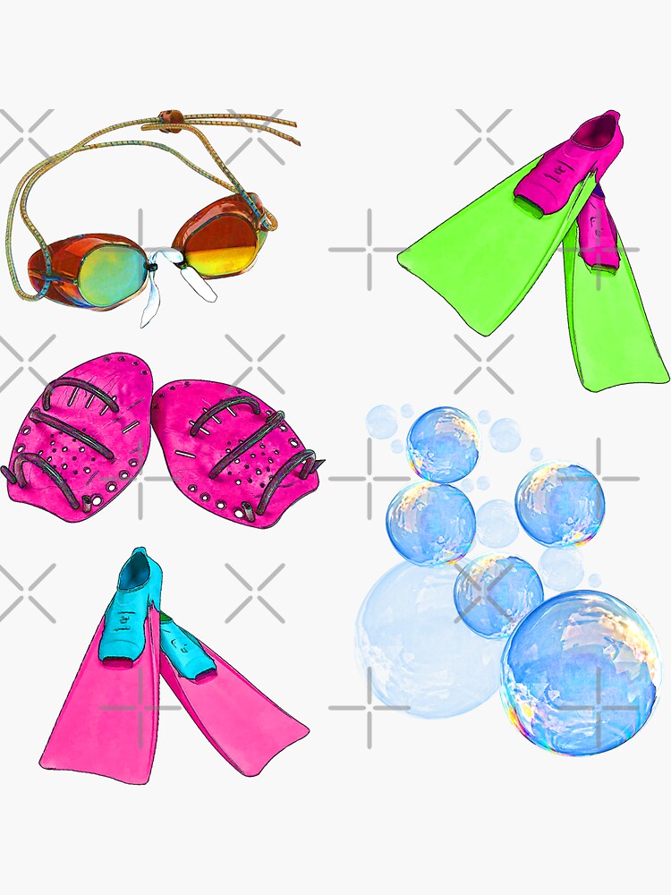 "Swimming sticker pack 1" Sticker for Sale by seamistdesign | Redbubble