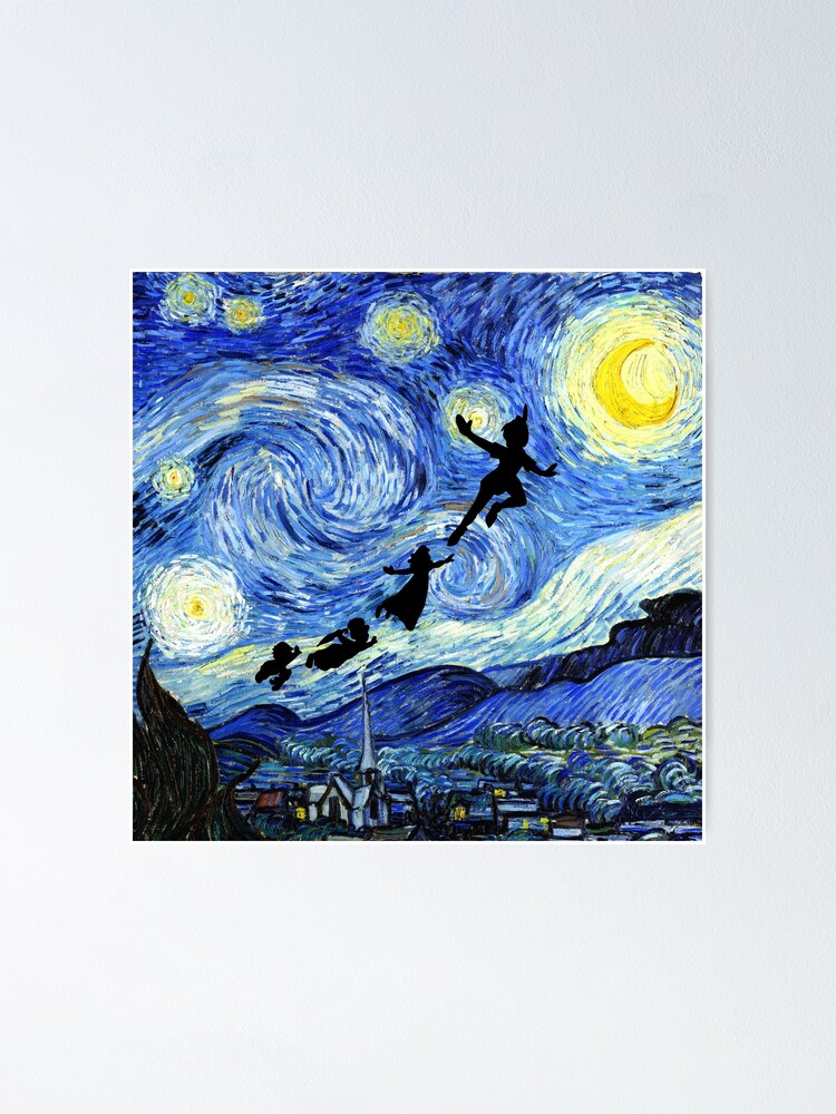 "Peter Pan Starry Night" Poster for Sale by maryedenoa | Redbubble