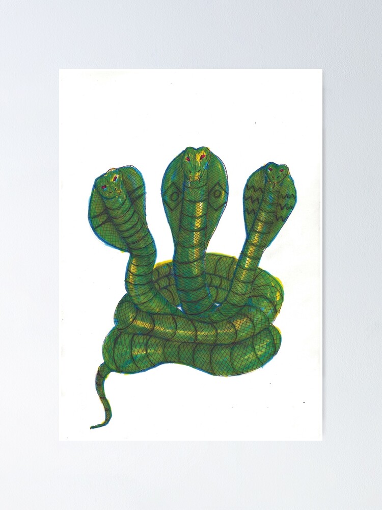 "Three Headed Cobra" Poster for Sale by LukeMargetts | Redbubble