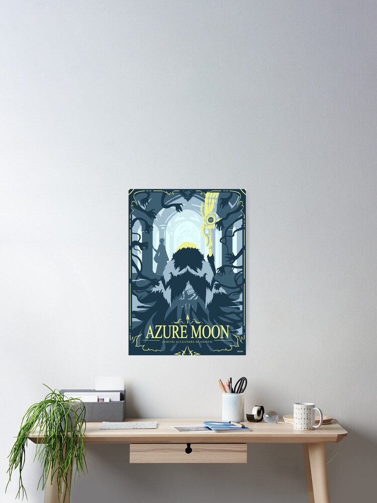 "Azure Moon" Poster for Sale by SnipSnipArt | Redbubble