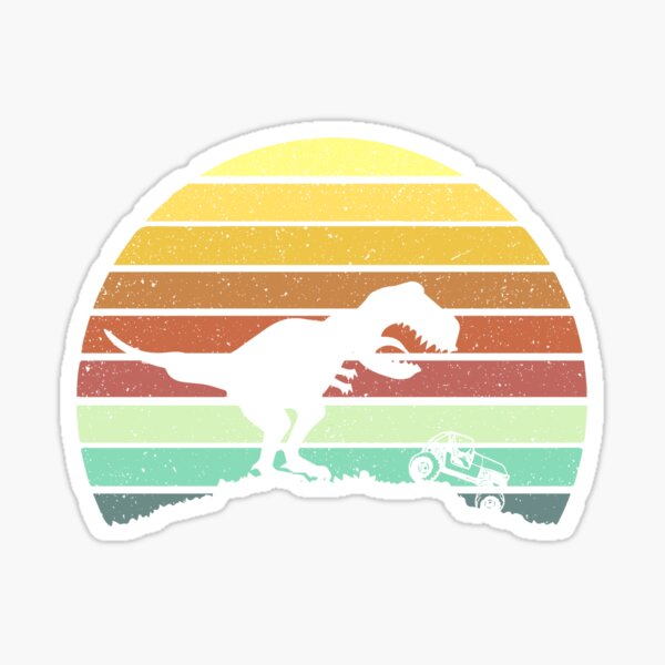 "T Rex Dinosaur Chasing 4x4 Jeeps Vintage Retro Lovers T-Rex Gift ...