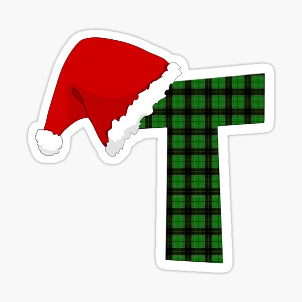 "Capital Letter T Cutest Monogram Christmas Holidays" Sticker for Sale ...