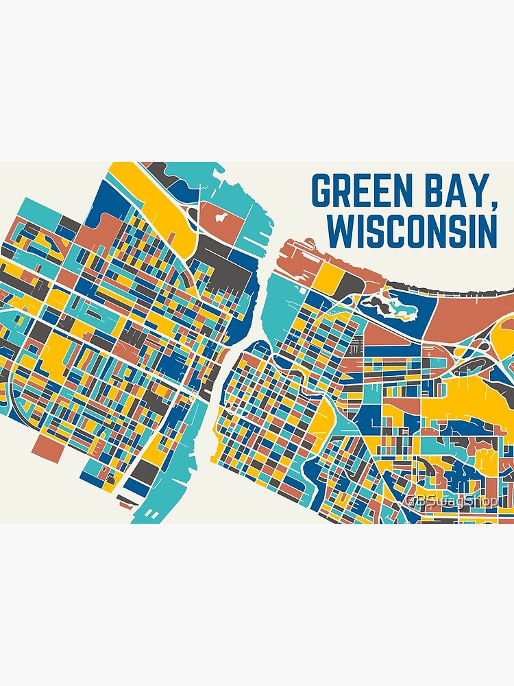 "Green Bay Map Art - Multicolor" Poster by GBSwagShop | Redbubble