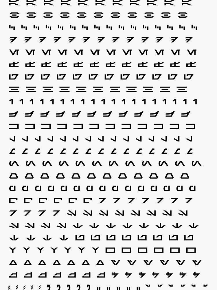 "Aurebesh Letter Stickers (black)" Sticker for Sale by DarthAstris ...