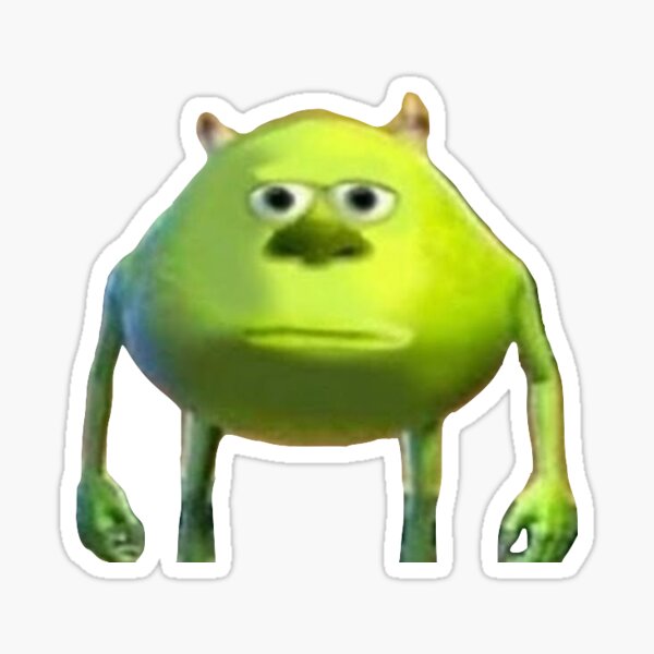 "sully face on mike meme" Sticker for Sale by Drayziken | Redbubble