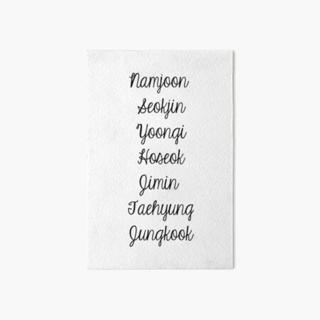 "bts names" Art Board Print for Sale by b3ingfree | Redbubble