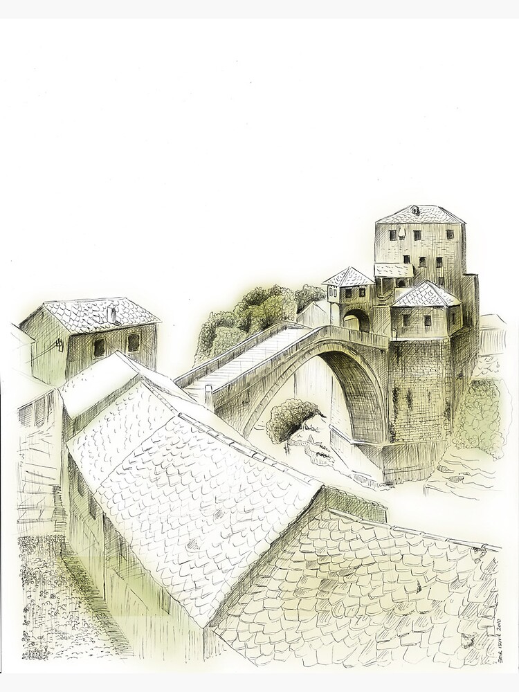 "Mostar, old bridge" Art Print for Sale by superemir | Redbubble
