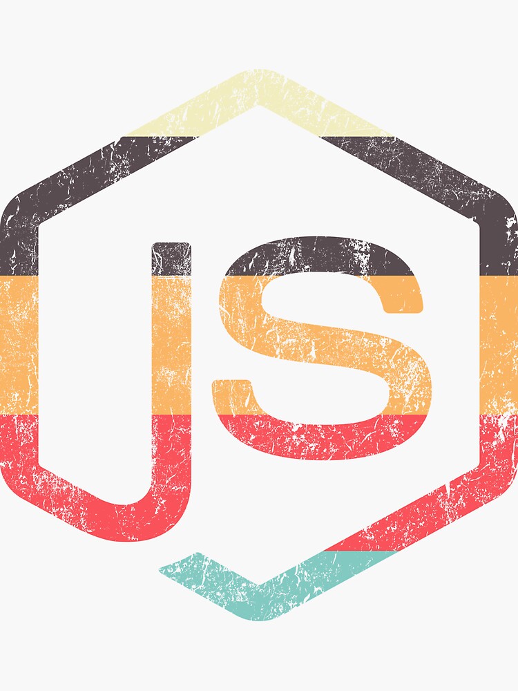 "Vintage NodeJS JavaScript " Sticker by vladocar | Redbubble