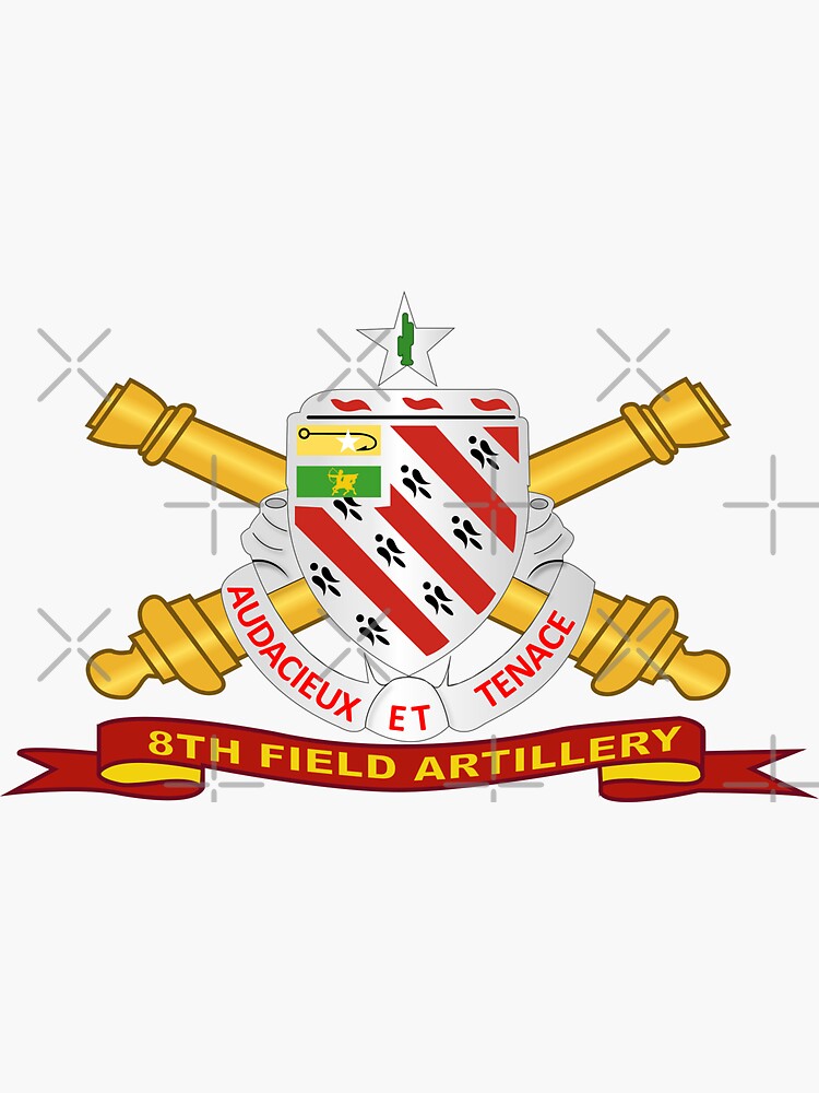 "Army - 8th Field Artillery w Br - Ribbon" Sticker for Sale by ...