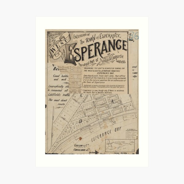 "Map of Esperance, fronting Esperance Bay, Western Australia, 1900 ...