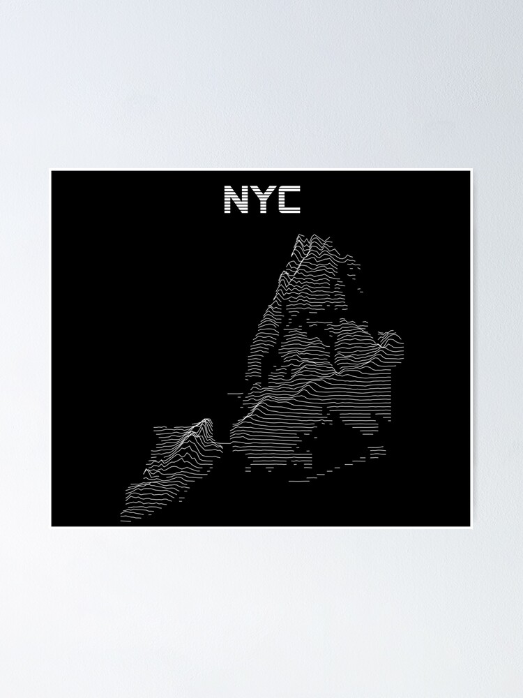 "Joy Plot NYC Elevation Map" Poster by cstats | Redbubble