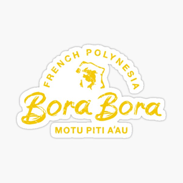 "Bora Bora French Polynesia Islands Vintage Map" Sticker for Sale by ...