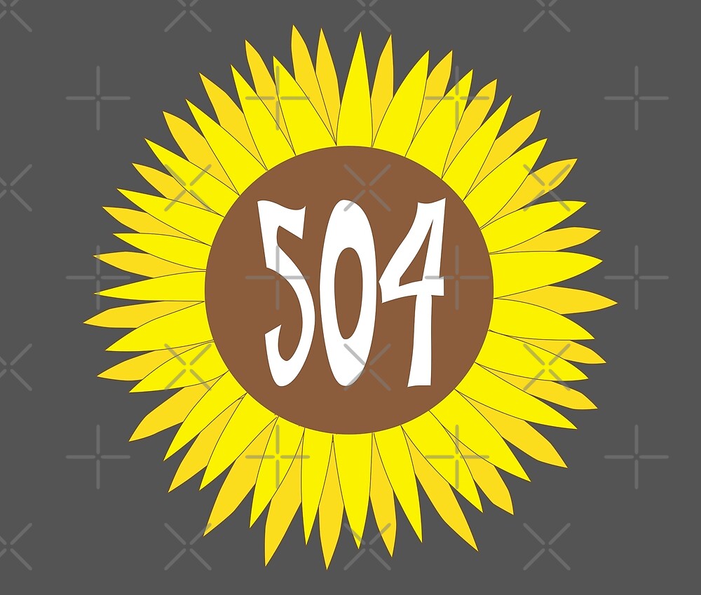 "Hand Drawn Louisiana Sunflower 504 Area Code" by itsrturn | Redbubble