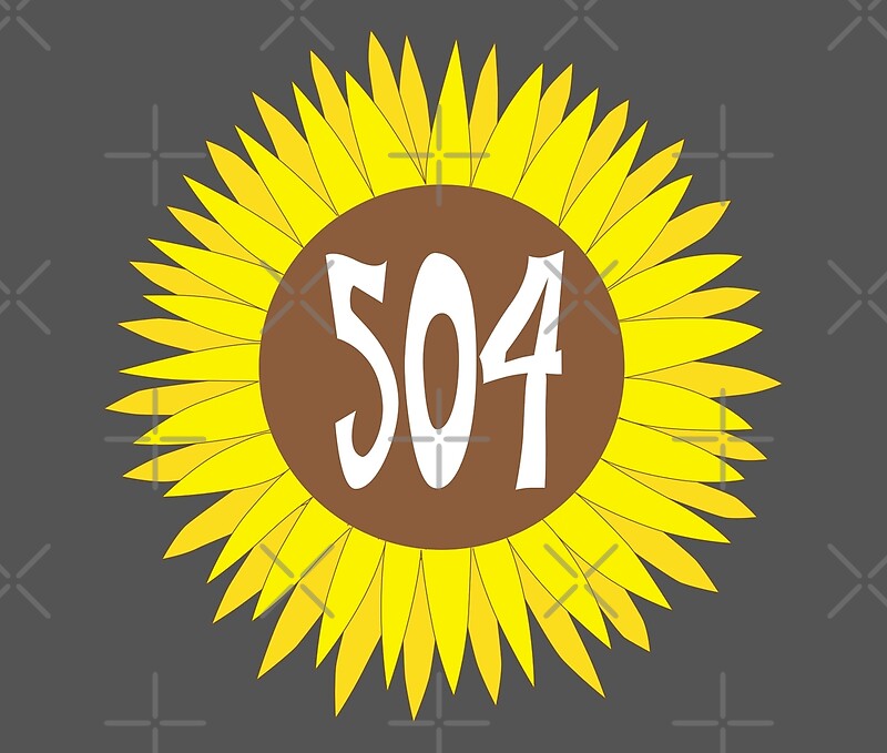 "Hand Drawn Louisiana Sunflower 504 Area Code" by itsrturn | Redbubble