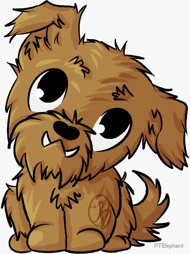 "Doodle Dog - Scruffy Ginger" Sticker by PTElephant | Redbubble