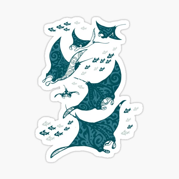 "Manta ray" Sticker for Sale by minyanna | Redbubble
