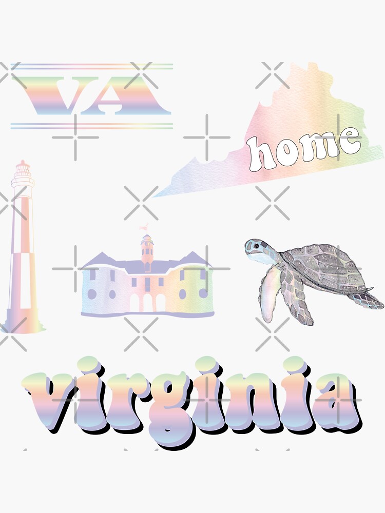 pastel-rainbow-watercolor-virginia-us-state-sticker-pack-sticker-for