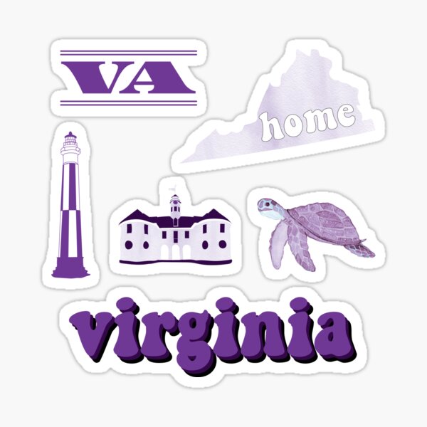 "Purple Watercolor Virginia US State Sticker Pack" Sticker by The-Goods ...