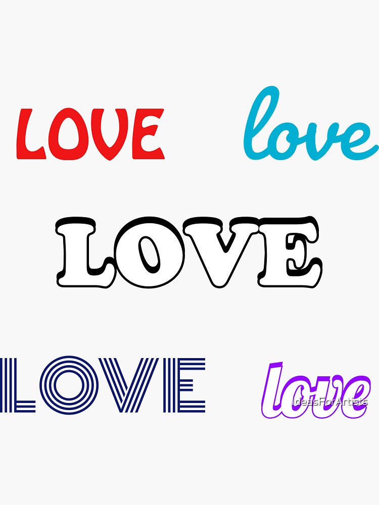 "love sticker pack" Sticker by IdeasForArtists | Redbubble
