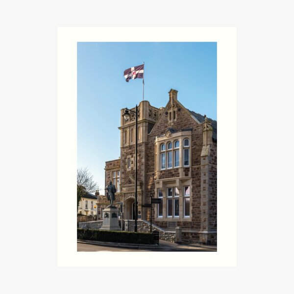 "Camborne Library & Trevithick statue" Art Print for Sale by ...