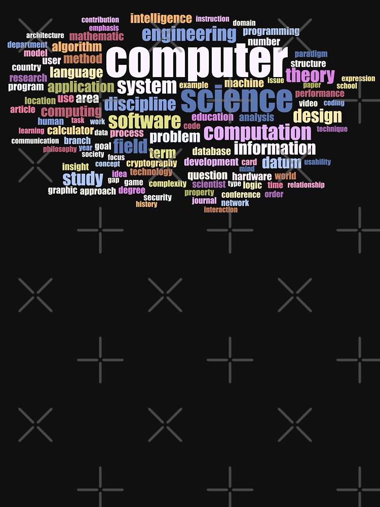 "Computer Science Colored Word Cloud Design of Key Terms" T-shirt by ...