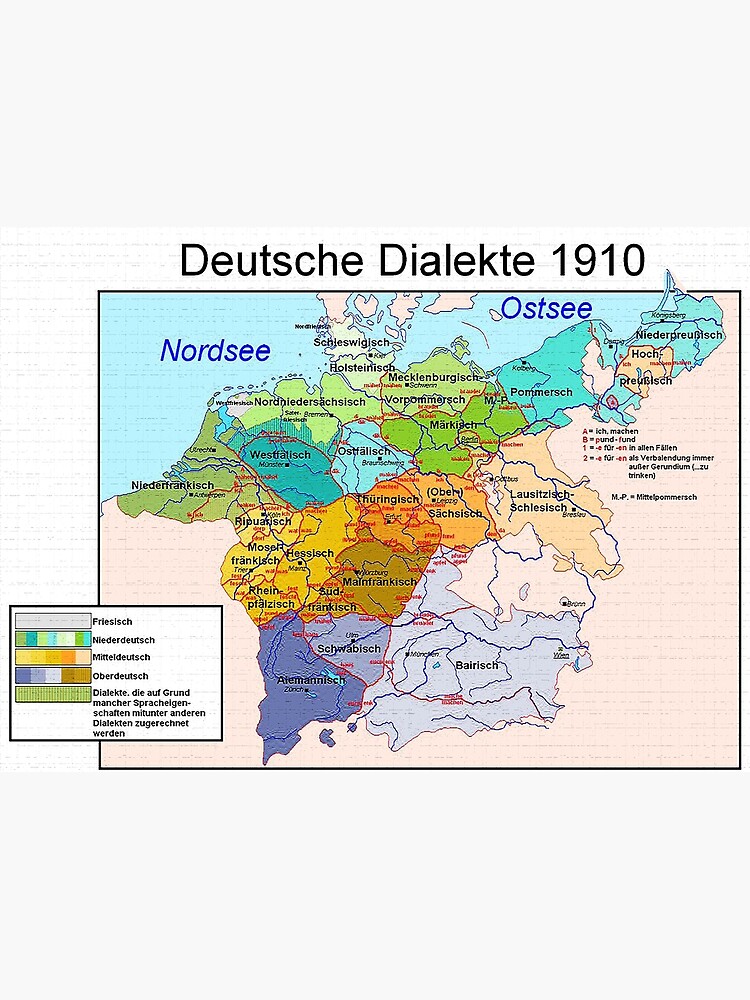 "German Dialects...regional map vintage 1910." Poster for Sale by ...