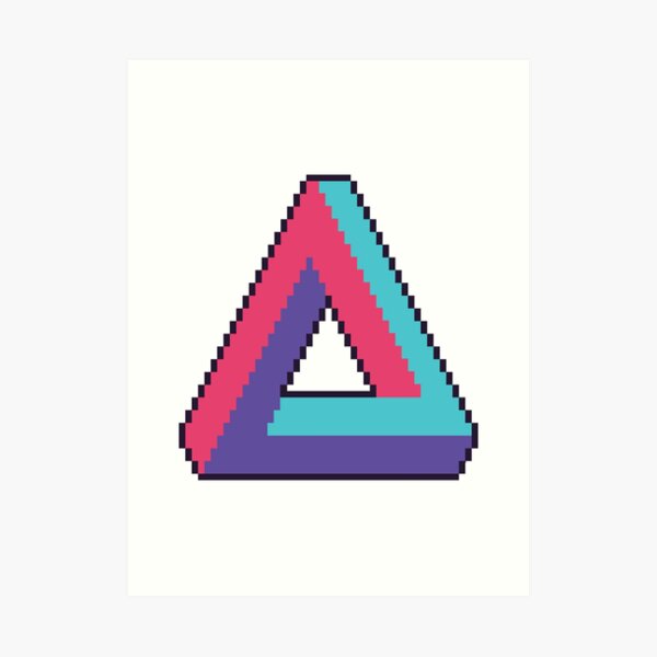 "pixelated Penrose triangle Tribar" Art Print for Sale by DerSenat ...