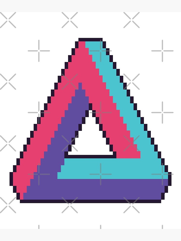 "pixelated Penrose triangle Tribar" Art Print for Sale by DerSenat ...