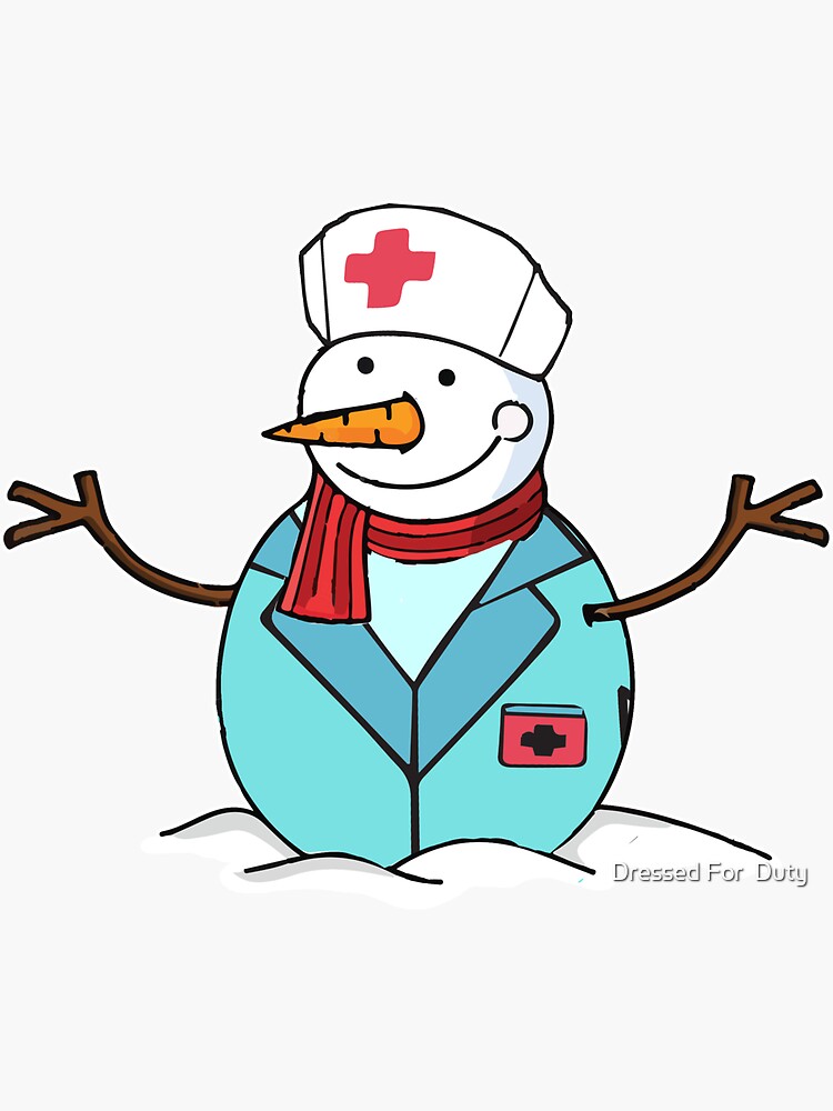 "Nurse Christmas Snowman Medical Nursing Xmas Nurses Gift" Sticker for ...