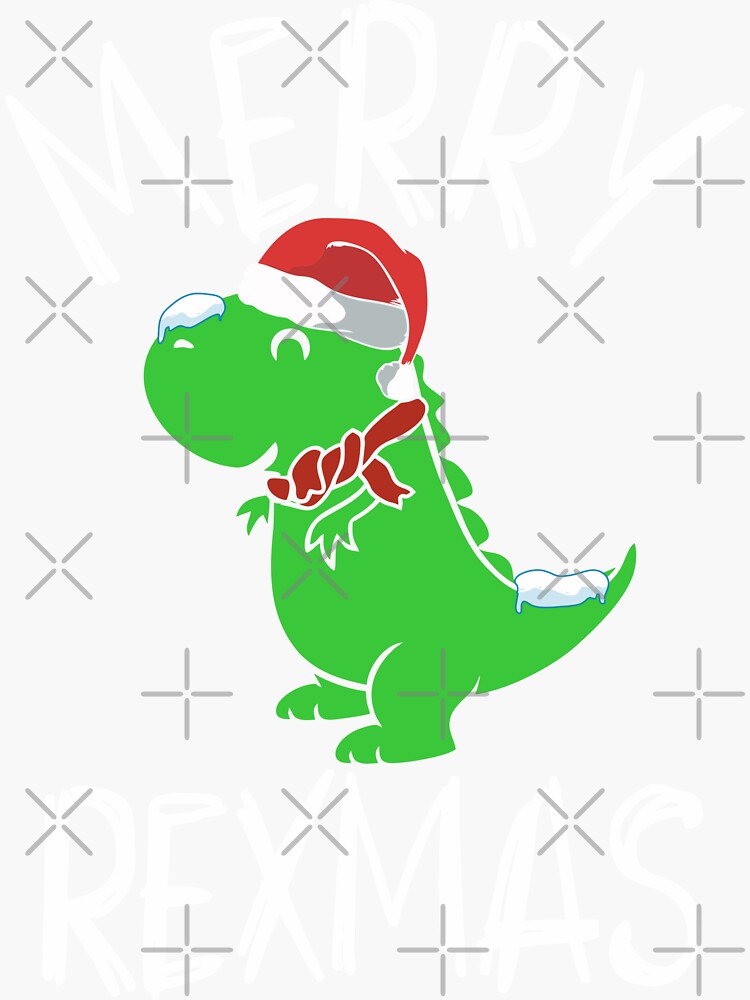 "Merry Rexmas Christmas Dinosaur Rex Santa Dino" Sticker for Sale by ...