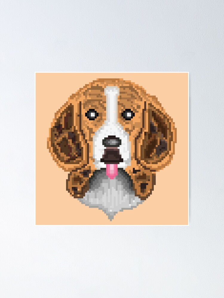 "Cute Beagle design for dog lovers Pixel art" Poster for Sale by ...
