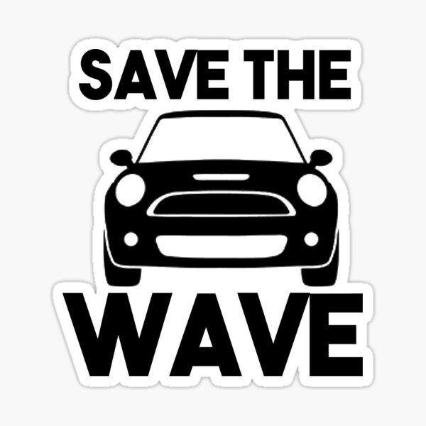 "Mini Cooper Save the Wave " Sticker for Sale by ThePhanBible | Redbubble