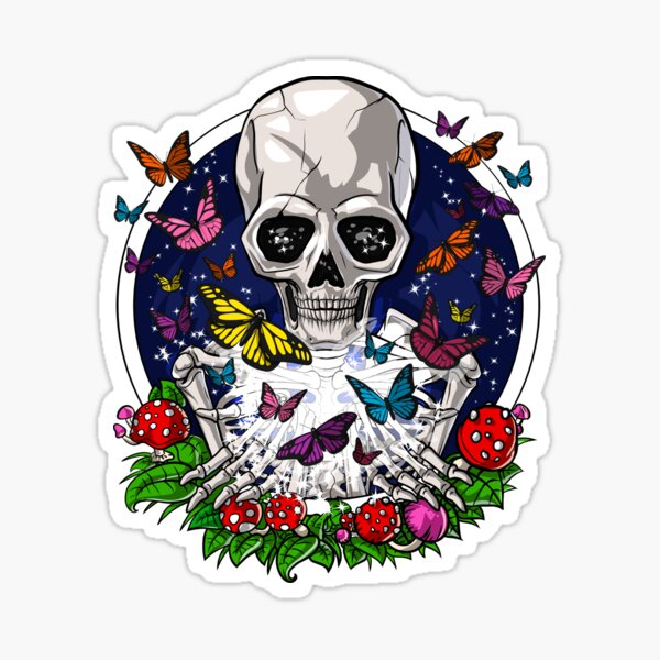 "Hippie Skeleton" Sticker for Sale by underheaven | Redbubble
