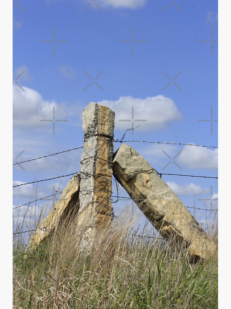 "Kansas Limestone Corner Post with Prairie grass and blue sky and white ...