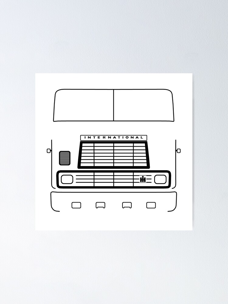 Póster «International Harvester 9670 cabover classic truck outline ...