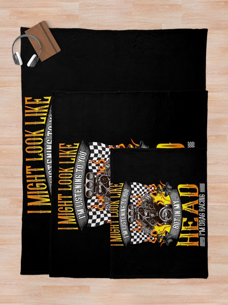 "Funny Drag Racing Car Race Lover Motorcycle Race Fan" Throw Blanket ...