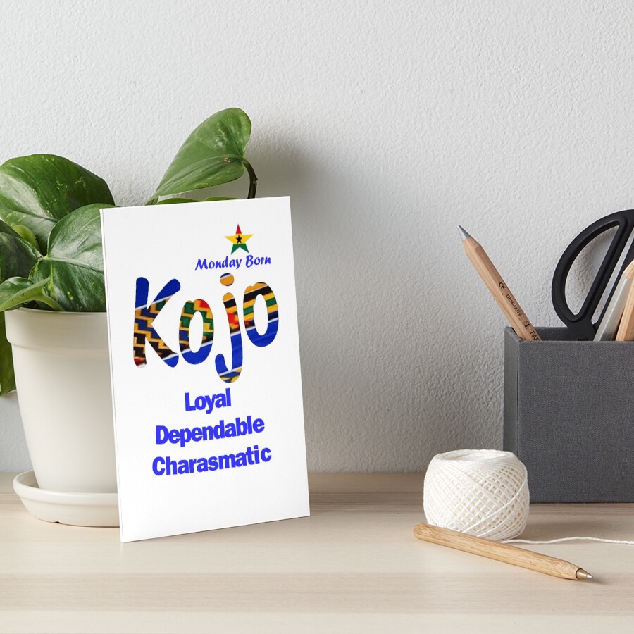 "Monday Born Ghanaian Male Name 'Kojo' in Blue" Art Board Print for ...