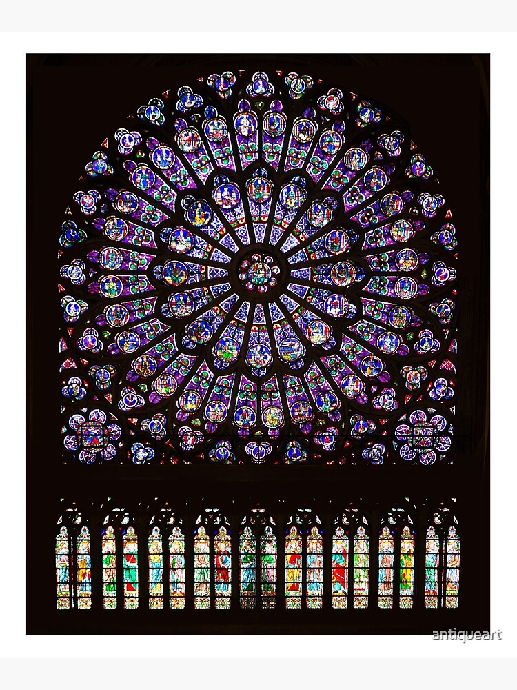 "Notre Dame Cathedral Paris Rose Window" Mounted Print for Sale by ...