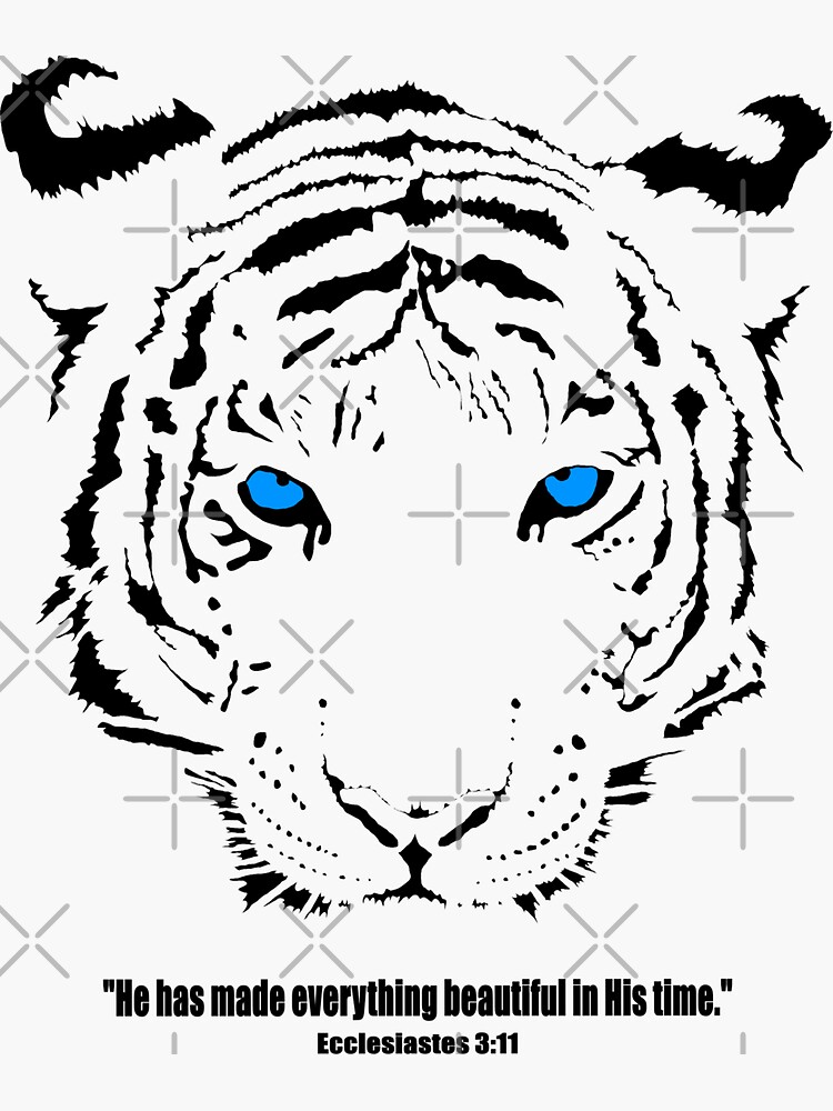 "Christian white tiger lover I love white tigers" Sticker for Sale by ...