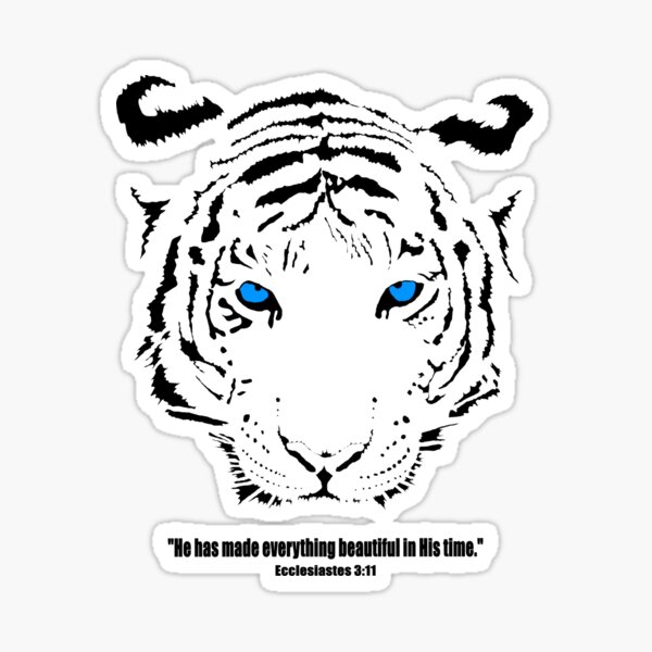 "Christian white tiger lover I love white tigers" Sticker for Sale by ...