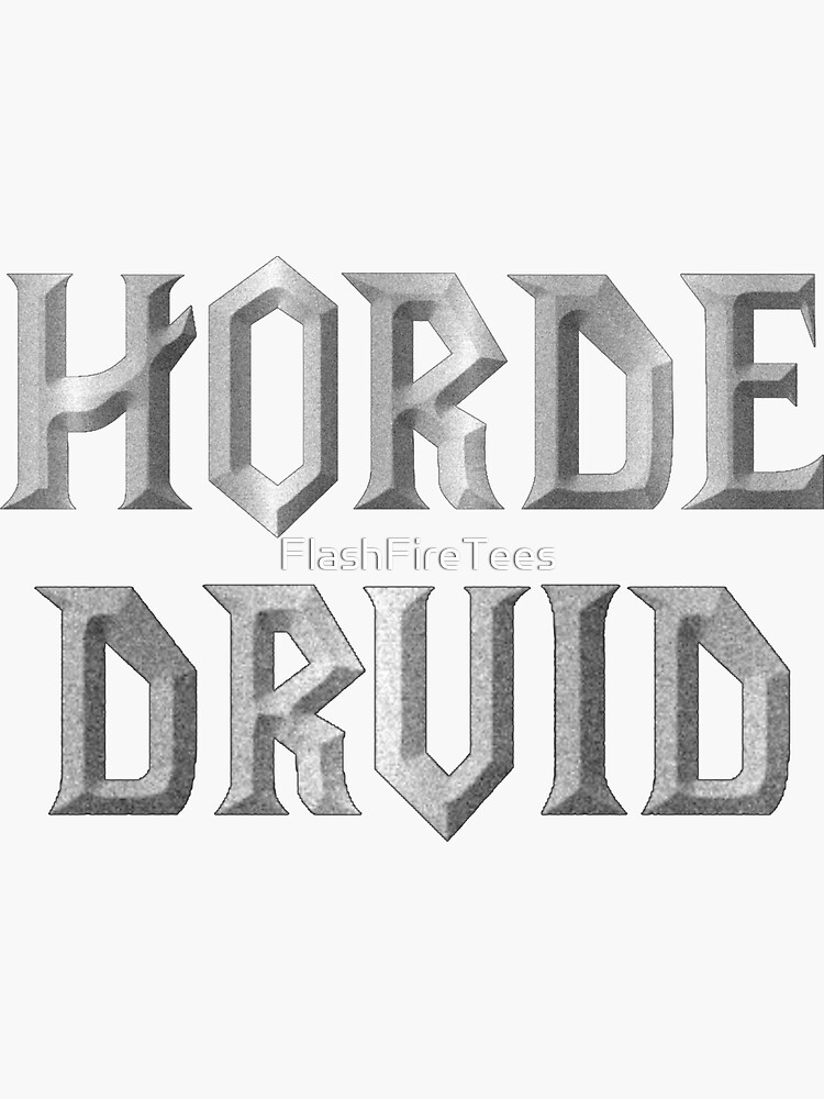 "Horde DRUID Stone Letter Tee" Sticker for Sale by FlashFireTees ...