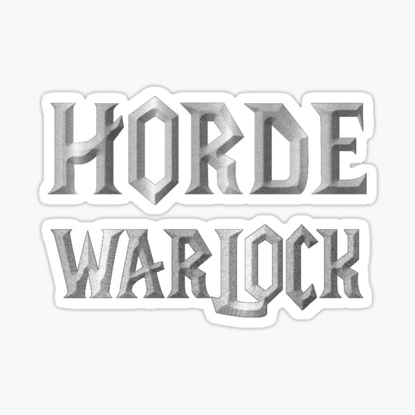 "Horde WARLOCK Stone Letter Tee" Sticker for Sale by FlashFireTees ...