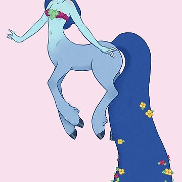 "Blue Centaurette" Sticker for Sale by JayBirdsBrain | Redbubble