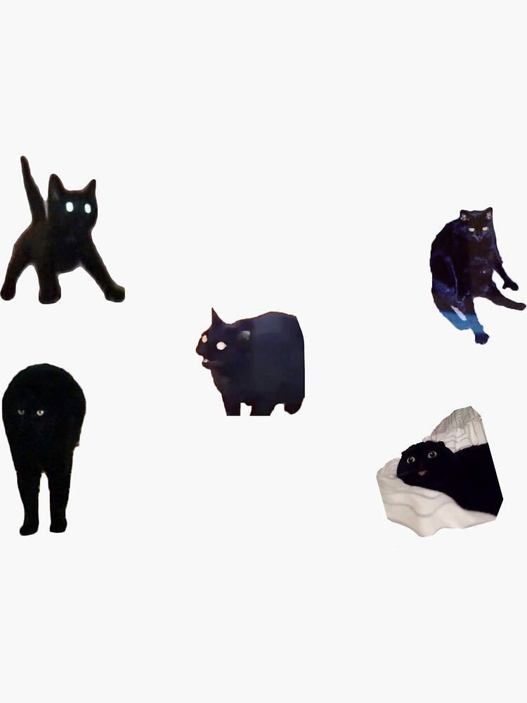 "Cursed Black Cat Sticker Pack 2" Sticker by smheryl | Redbubble