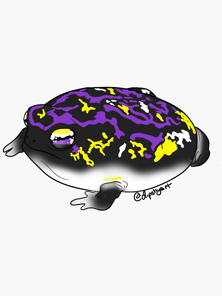 "Non-Binary Pride Frog!" Sticker by Dipshy | Redbubble
