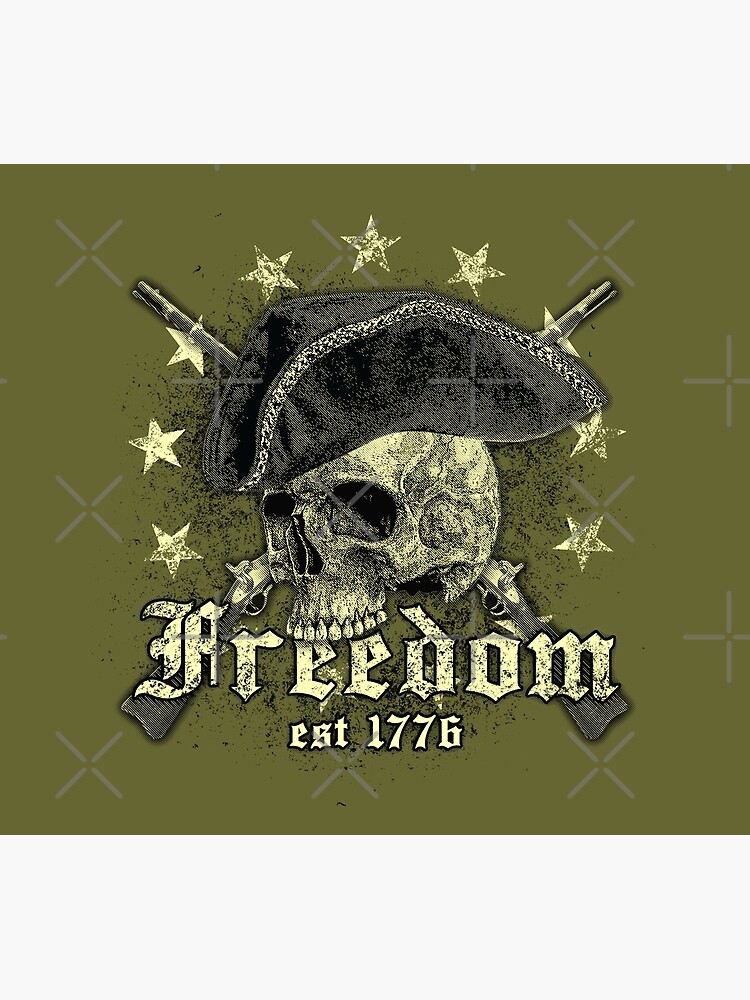 "Patriotic Tricorn Wearing Skull with Crossed Muskets i.e. Freedom ...