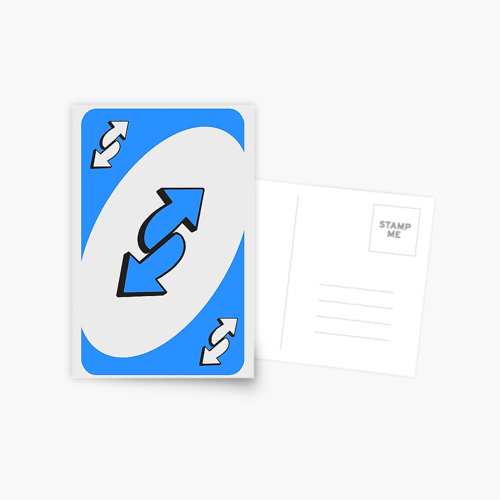 "Blue Reverse Uno Card" Postcard for Sale by Goath | Redbubble
