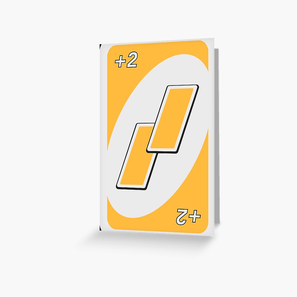  Yellow Plus Two Uno Card Greeting Card For Sale By Goath Redbubble